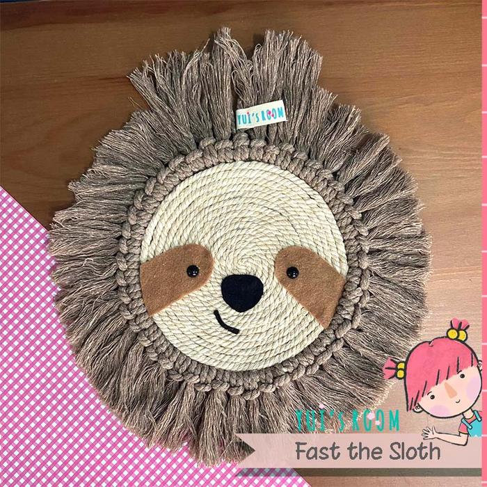 Jual Macrame Sloth Head / Dekorasi Pajangan Boneka Gantungan Kamar Anak ...