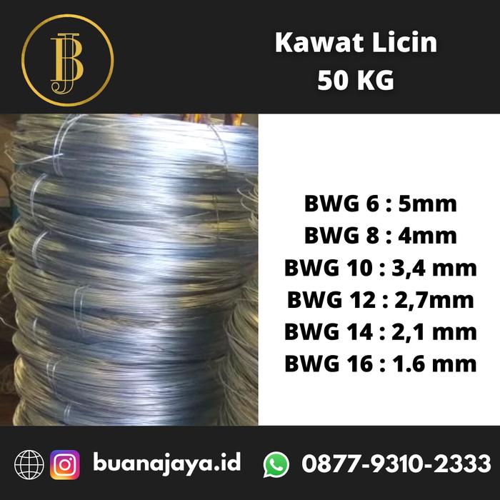 Jual Kawat Licin 1 Rol Roll 50kg 50 kg Tebal BWG No 6 8 10 12 14 16 ...