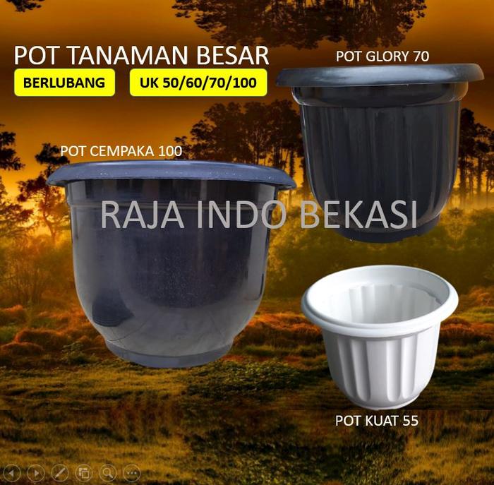 Jual POT Tanaman Besar Jumbo 50 55 60 70 100 cm Pot Bunga Besar Hitam ...