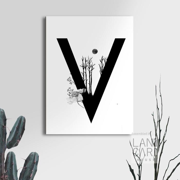 Jual Dekorasi Inisial Nama Huruf V Kantor Office Minimalis Frameless ...