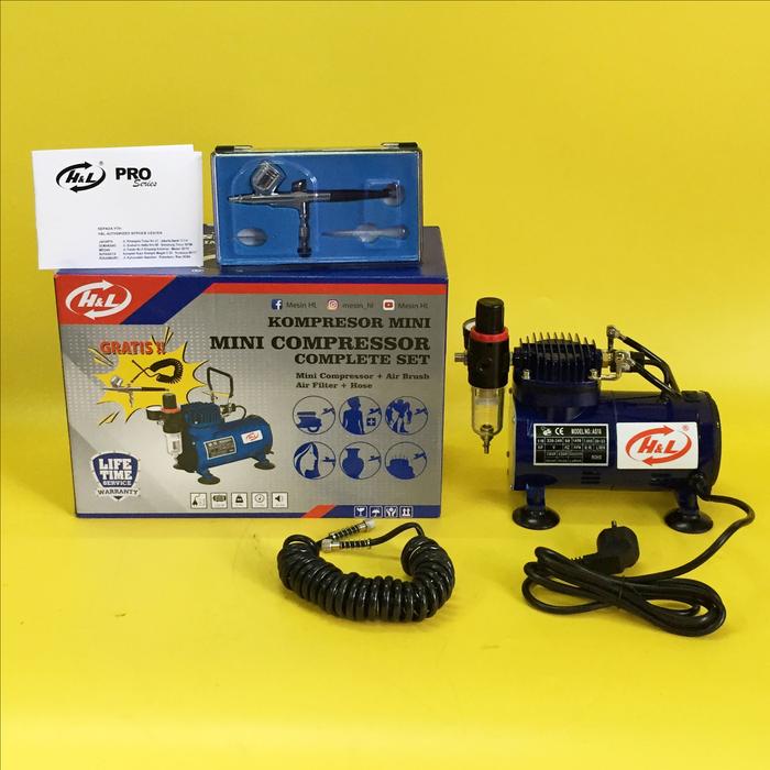 Jual ALAT CAT / MINI KOMPRESOR / H&L AS18 / AIR FILTER + SELANG / AIR ...