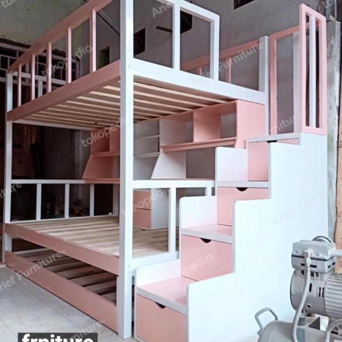 Jual bedhouse ranjang tidur tingkat+ sleding tangga laci - Kota ...