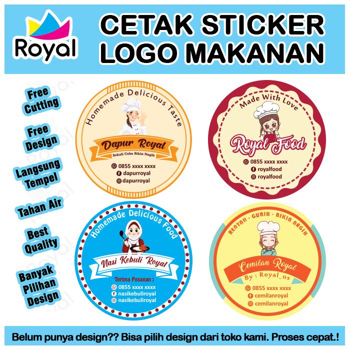 Jual STIKER BULAT 4x4 cm/CETAK STICKER MAKANAN DAN MINUMAN/STIKER LOGO ...