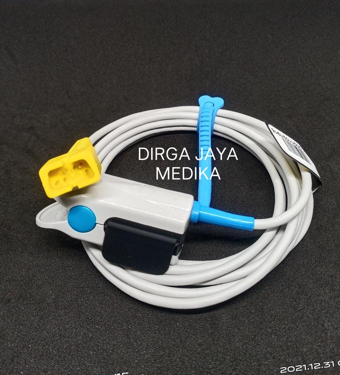 Jual SPO2 Sensor Adult Clip MEK MP100, MP400, MP1000 6 Pin Yellow ...