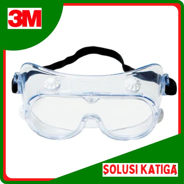Jual Kacamata Safety 3M 334 Splash Safety Goggles Anti-Fog - 100% ...
