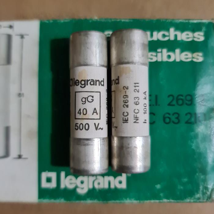Jual Fuse Legrand aM 40A 500V 100kA 14x51 14,3 cartouches type a.m ...