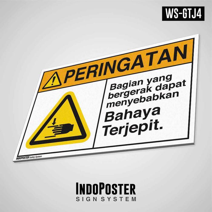 Jual Safety sign K3 PVC ANSI bahaya terjepit bagian yang bergerak 4 - S ...