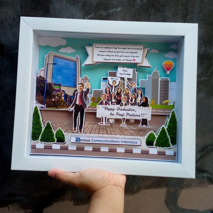 Jual kado perpisahan farewell foto 3D Scrapframe size 25x30 cm 3 hari ...