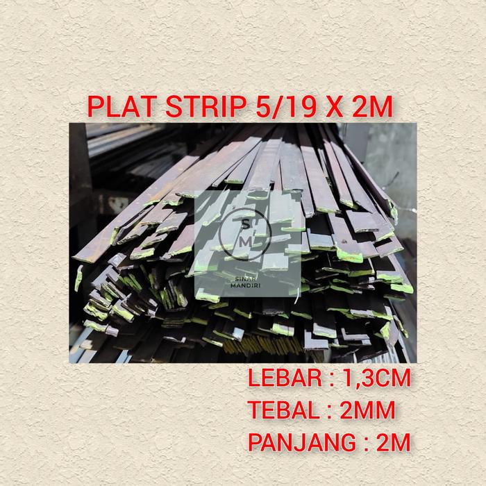 Jual Plat Strip Lebar 1,3cm Tebal 2mm Panjang 2 Meter (Strip 5/19 x 2M ...