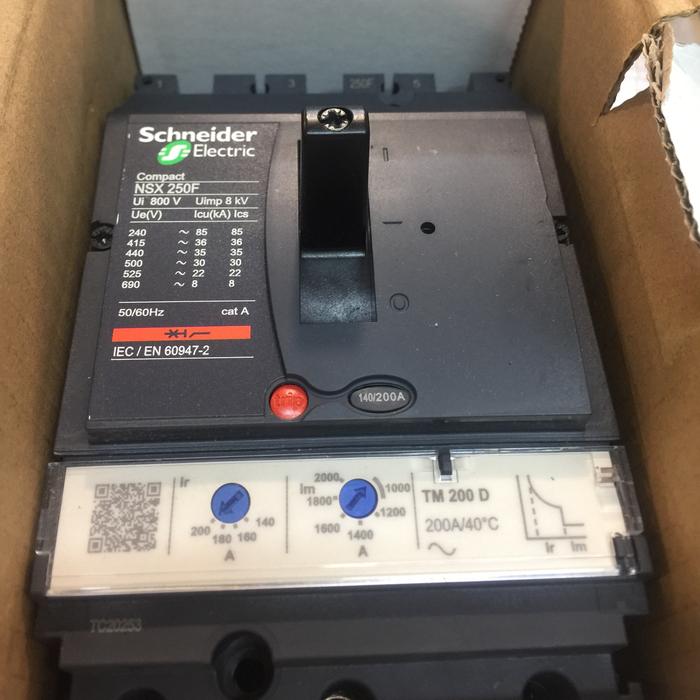Jual MCCB SCHNEIDER NSX250F 3P 200A 36KA TM200D SCHNEIDER LV431631 ORIGINAL - Jakarta Pusat ...