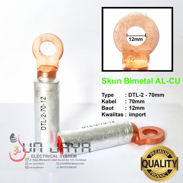 Jual Skun Bimetal AL CU type DTL-2 70mm (Scun Kabel AL CU 70) import - Kota Surabaya - Jun Jaya ...