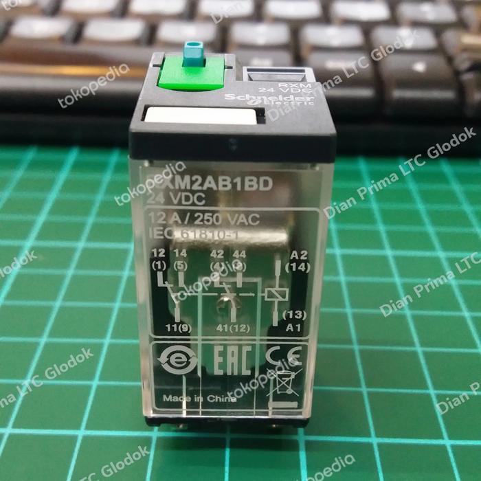Jual Schneider Relay RXM2AB1BD 24Vdc 2NO 2NC 12A 250Vac + Manual Test ...