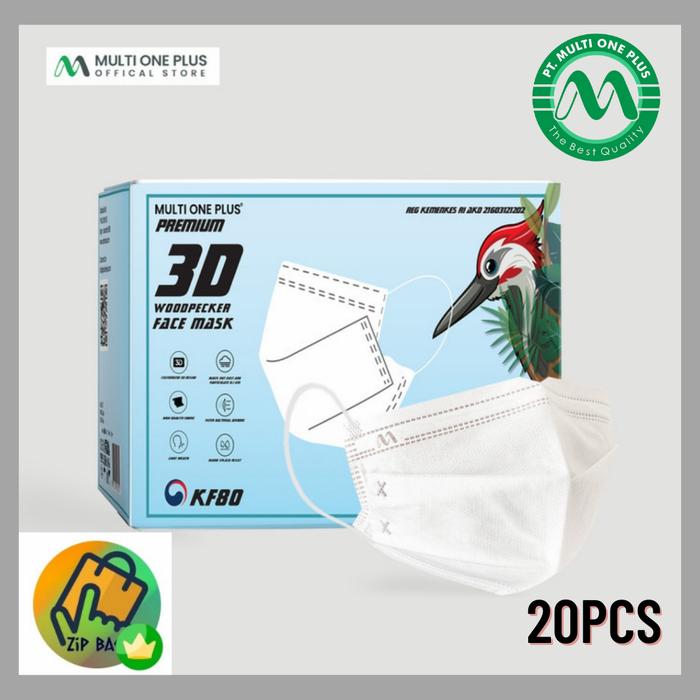 Jual Multi One Plus KF80 Masker 3ply Medis Korea 3D Woodpecker 3 ply 20 pcs - DBMOP Chamelon ...