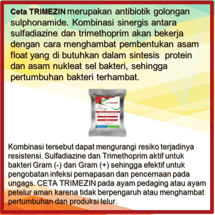 Jual CETA TRIMEZIN - Antibakteri Untuk Hewan Ternak Unggas - Kab ...
