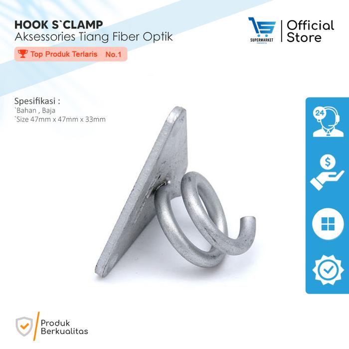 Jual Hook S clamp Hook pengait S Clamp Kabel Fiber Optic - Kota ...