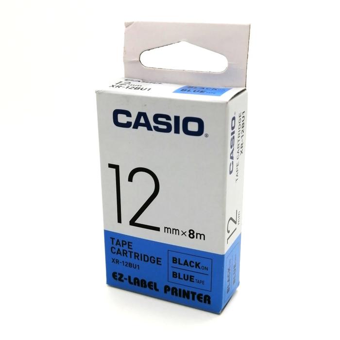 Jual Label casio XR-12BU1 12mm Black on Blue/Tape Label Casio/casio ...