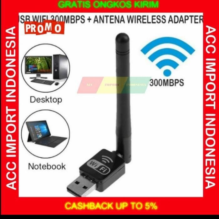 Promo Penguat Sinyal USB adapter untuk WIFI + Antena 300Mbps LAPTOP PC ...