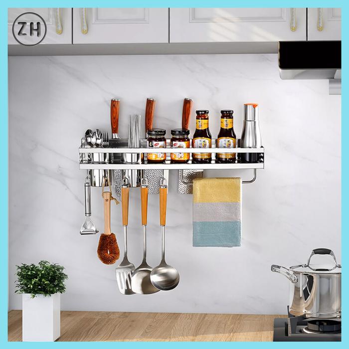 Jual Rak Pisau-rak Dapur 2 Gelas Full Stainless Steel-rak dinding dapur ...