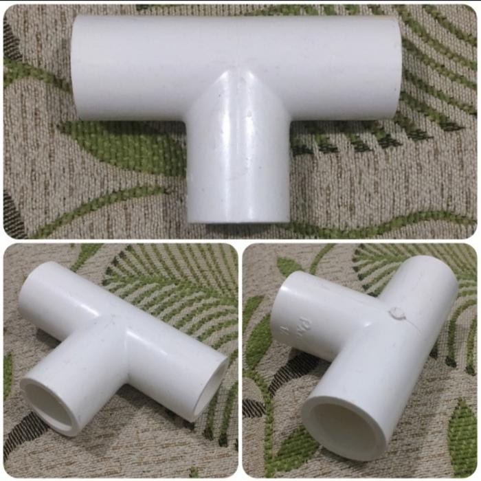 Jual PRALON TEE T Sambungan Pipa PVC 1/2 inch Air Hidroponik merk ...