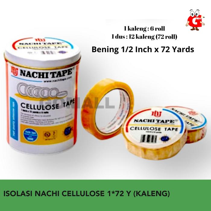 Jual Selotip / Isolasi / Cellotape Kaleng NACHI Bening 1/2 Inch x 72 ...