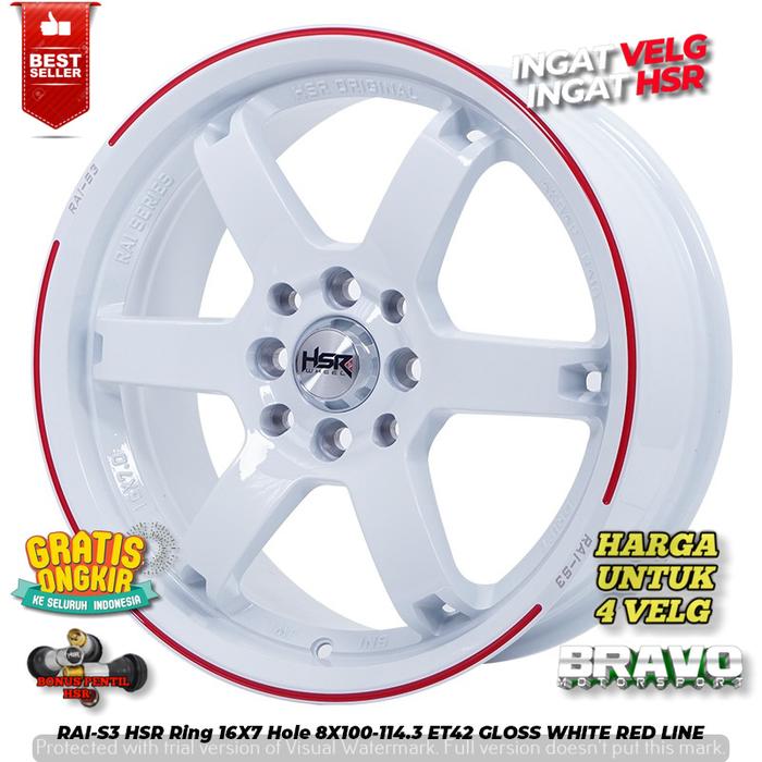 Jual Velg Mobil R16 HSR TERBARU RAI S3 velg racing avanza xenia brio ...