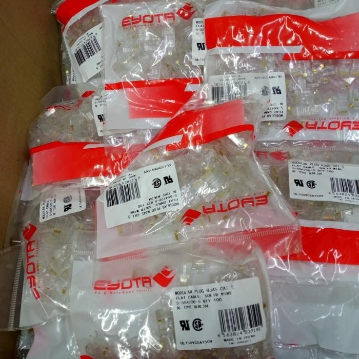 Jual Connector Rj45 cat 5 eyota 100pc - Konektor modular plug Rj 45 ...