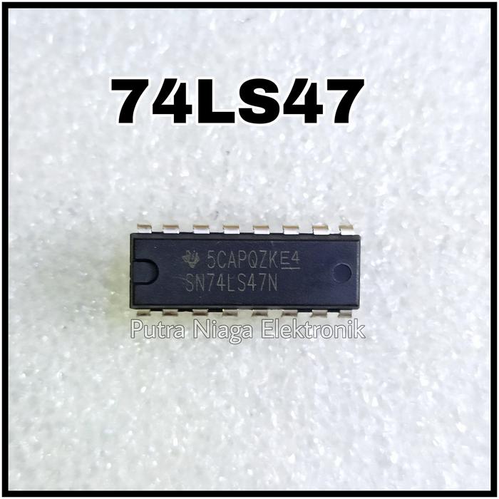 Jual ic TTL 7447 74LS47 BCD to Seven Segment Decoder SN74LS47N Dip 16p ...