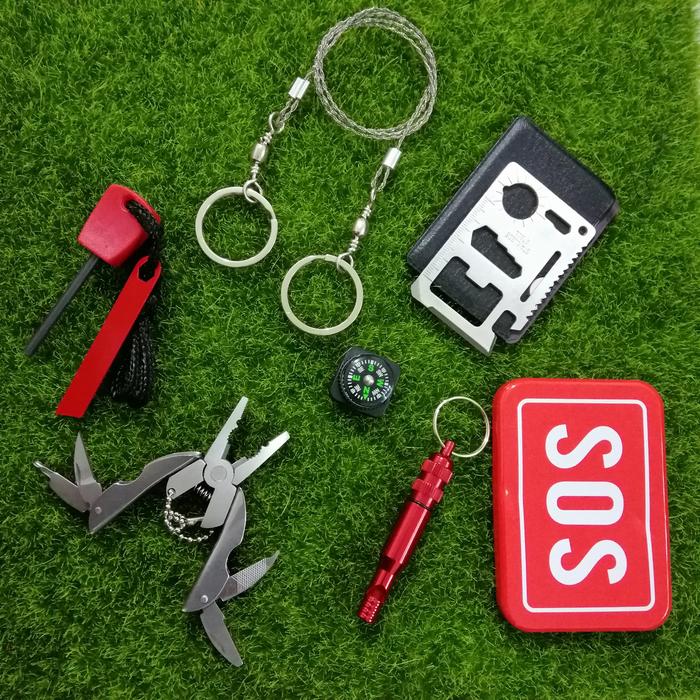 Jual portable SOS survival kit 6 in 1 - kotak emergency darurat - EDC ...
