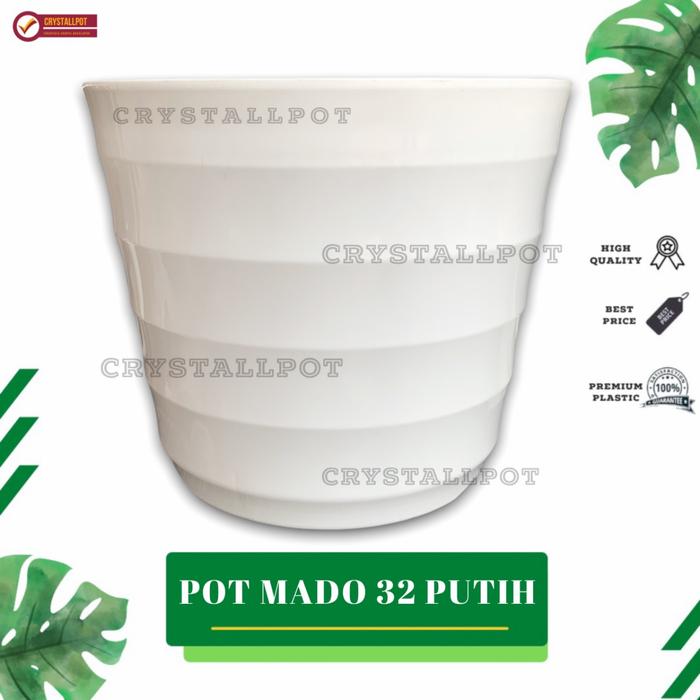Jual Pot Bunga Tanaman Plastik Lovenia Mado Putih 26 Cm - MADO 8032 - Kota Tangerang ...