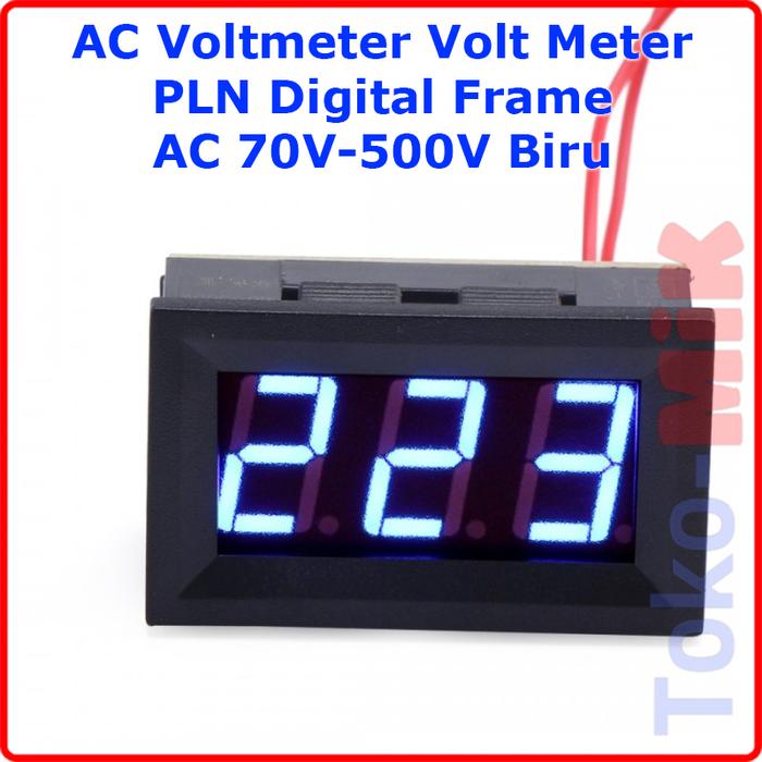 Jual Voltmeter Digital AC 220V Tegangan PLN AC 70-500V 0.56" Biru Blue ...