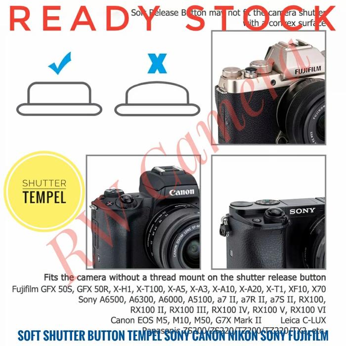 Jual Soft Shutter Button Tempel Canon Sony Fuji Nikon A7 A6000 A7ii Xt1 ...