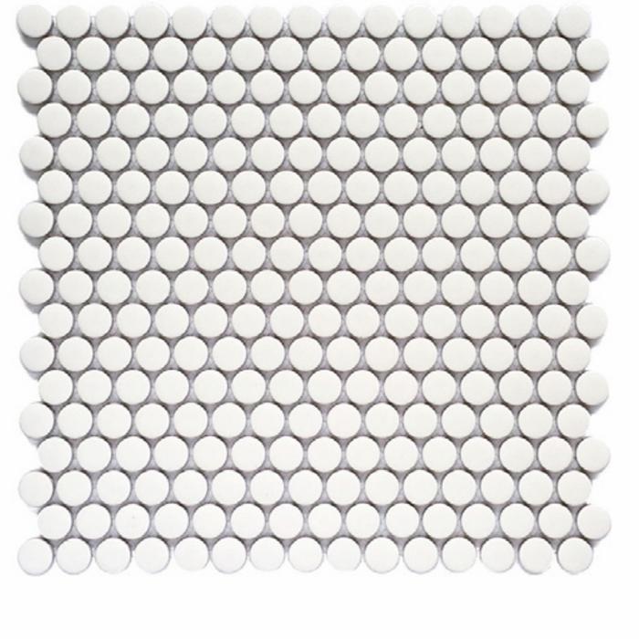 Jual Keramik Mozaik Mosaic Bulat Putih Matt /Doff 1,9 cm Mozaik ...