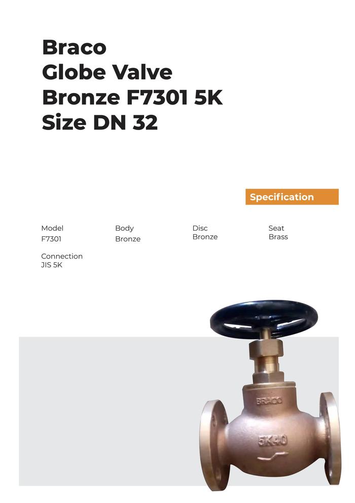 Jual GLOBE VALVE BRONZE F7301 5K 32 SIZE 1-1/4" / F7351 SDNR - Jakarta ...