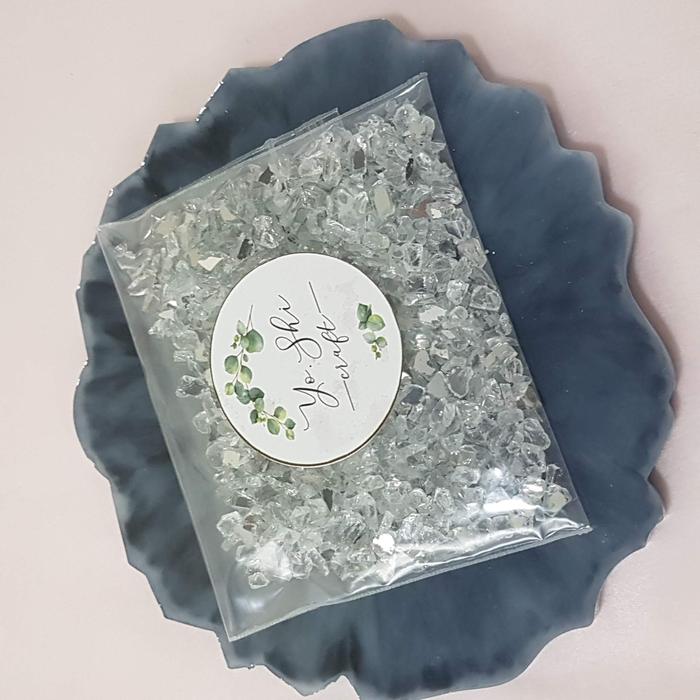 Jual Pecahan Kaca Geode Resin Art / Resin Craft warna bening 35 gram ...