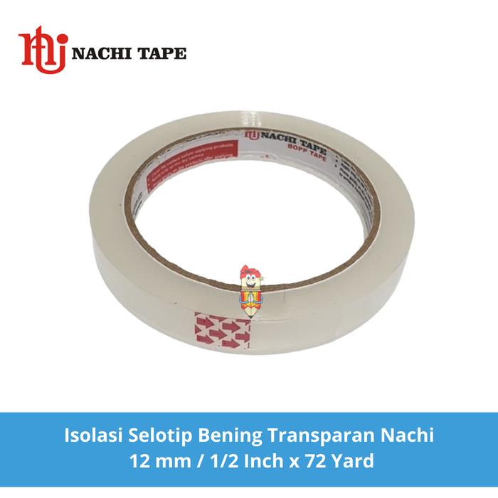 Promo Isolasi Selotip Bening Transparan Nachi 12 mm / 1/2 Inch x 72 ...