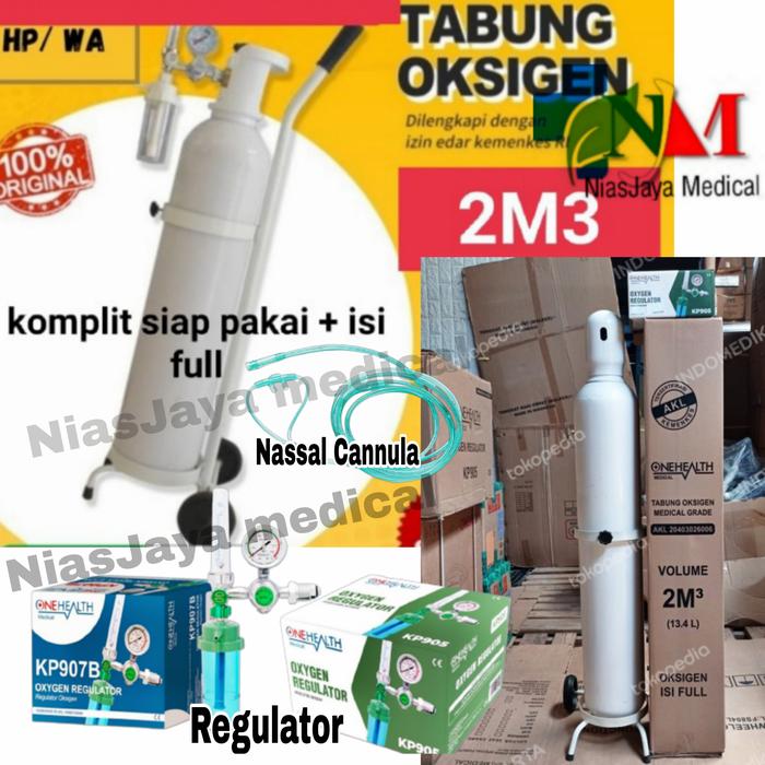 Jual Tabung oksigen 2m3 1set/Tabung oksigen 2m3 isi full+regulator ...