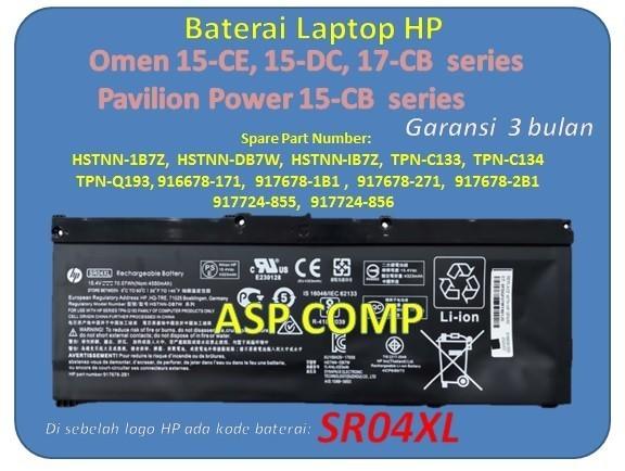 Jual Baterai HP TPN-C133, TPN-C134, TPN-Q193 SR04XL - Jakarta Pusat - ASP Computer | Tokopedia
