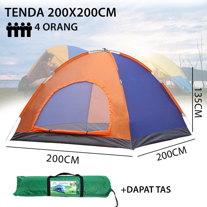 Jual Tenda Camping 4 Orang 210Cm Besar Kemah Camping Tenda Outdoor ...