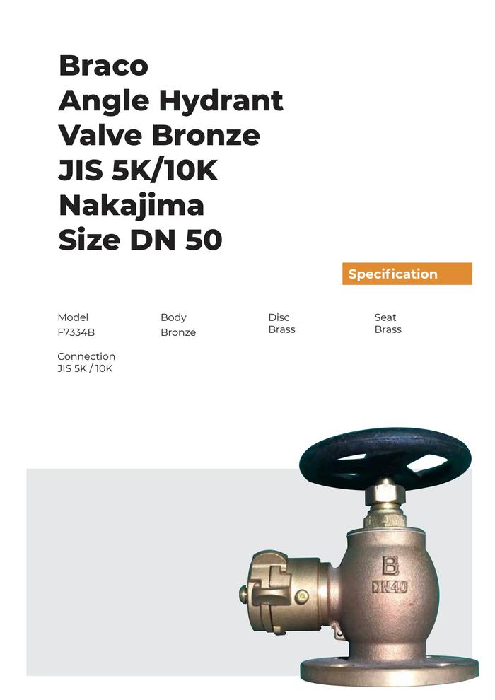 Jual ANGLE HYDRANT VALVE BRONZE NAKAJIMA COUPLING DN50 SIZE 2" JIS 10K ...