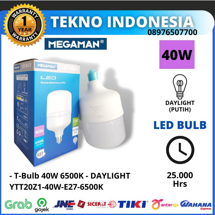 Jual Lampu LED 40W Daylight MEGAMAN 40 Watt 6500K Bohlam Putih ...