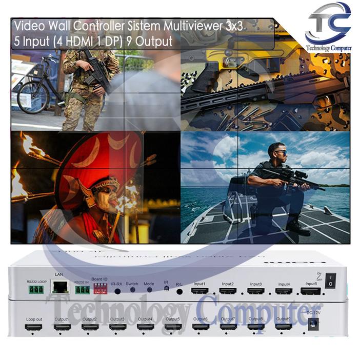 Jual HDMI Video Wall Controller 3x3 (4 Input 9 Output) Untuk 9 TV 4K ...