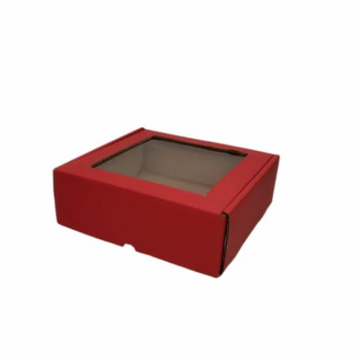 Jual kardus dus merah polos box die cut kemasan kue hampers ukuran ...