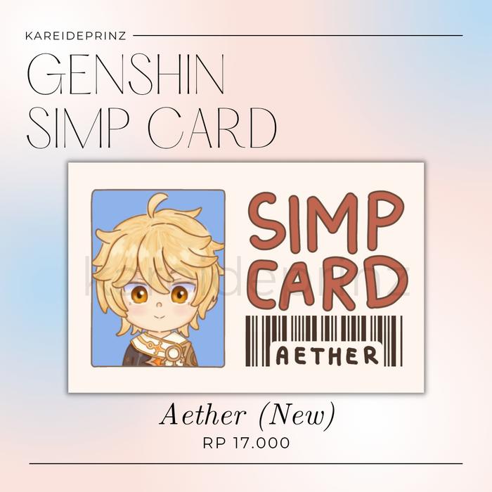 Jual Genshin Impact Simp Card - Genshin Fanmerch - Aether New, Unsealed ...
