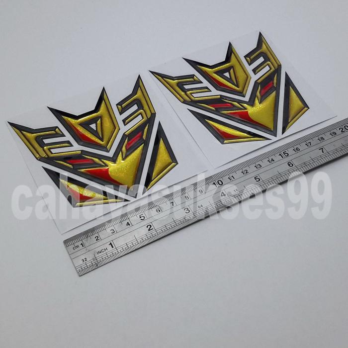 Jual Sticker Timbul Transformer Decepticon 10cm GOLD Stiker Emblem ...