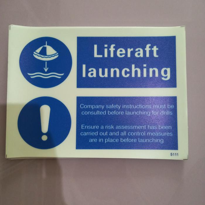 Jual 335111 LIFERAFT LAUNCHING (STIKER SAFETY FOSFOR) 200x150 MM - Kota ...