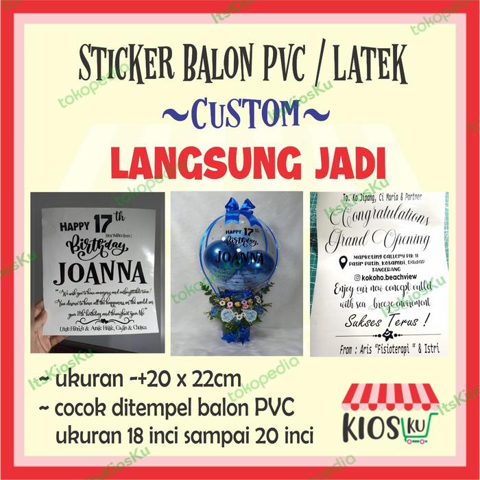 Jual STIKER BALON PVC / BALON LATEK / BISA CUSTOM / UKURAN -+ 25CM X ...