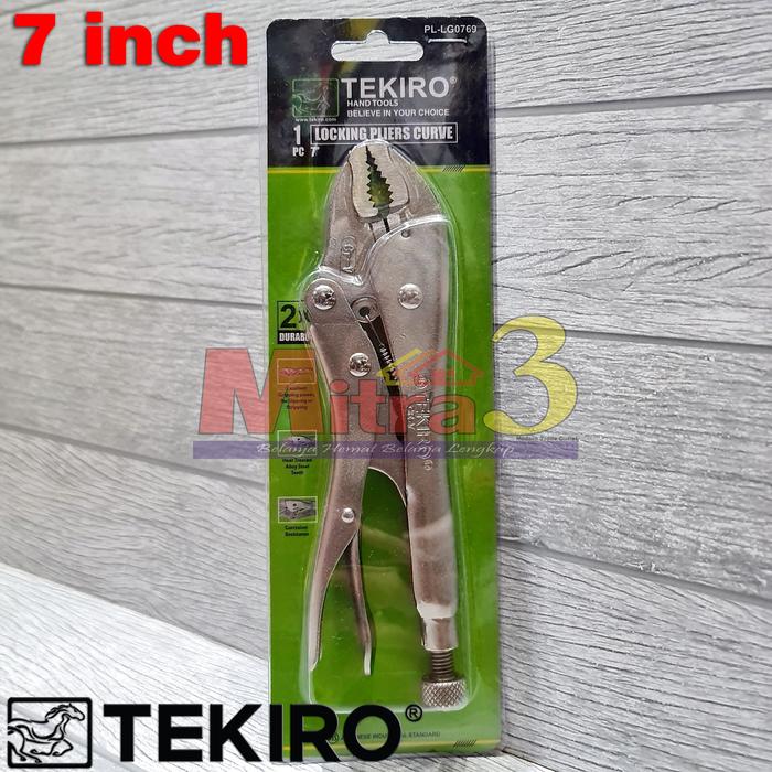 Jual Tang Buaya Bengkok TEKIRO 7" / Locking Pliers / Tang Jepit Mur ...