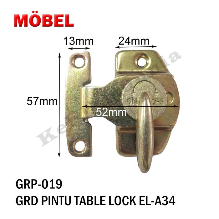 Jual Grendel Pintu Sliding Table Lock EL-A34 Kunci Tambahan Pintu Geser ...