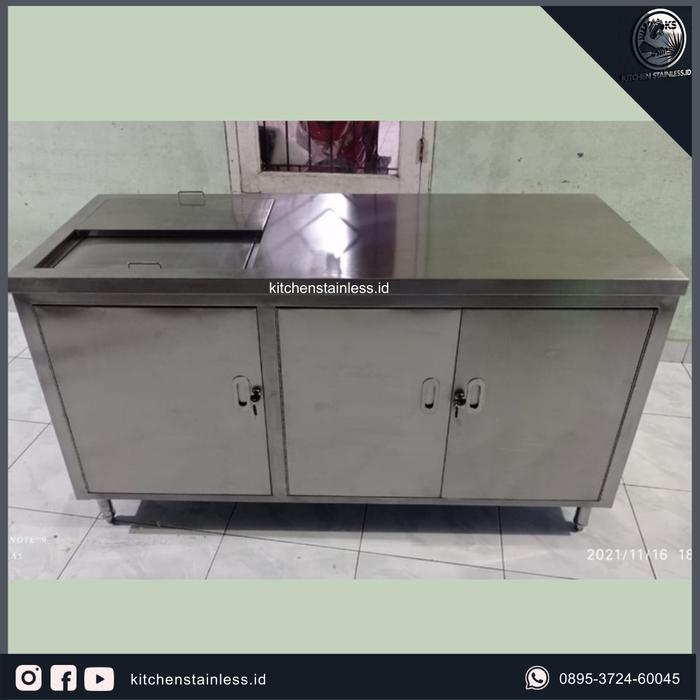 Jual S/S Worktable Cabinet w/Intermediate Shelf w/Swingdoor w/Ice Bin ...