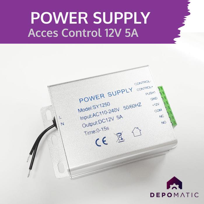 Jual Power Supply Adaptor trafo Door Access Control 12V 5A EM lock ...